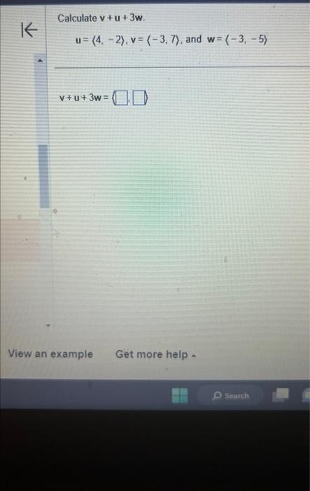 Solved Calculate 7u−4v. u= 3,−2 and v= −2,7 | Chegg.com