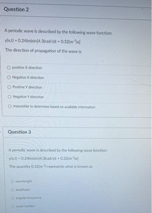 Solved A periodic wave is described by the following wave | Chegg.com