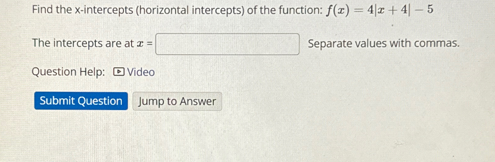 Solved Find the x-intercepts (horizontal intercepts) ﻿of the | Chegg.com