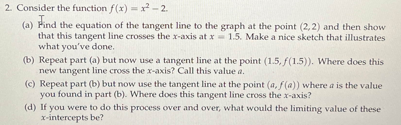 Solved Consider the function f(x)=x2-2.(a) ﻿Find the | Chegg.com
