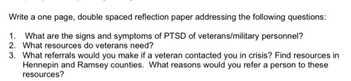 Solved Write a one page, double spaced reflection paper | Chegg.com