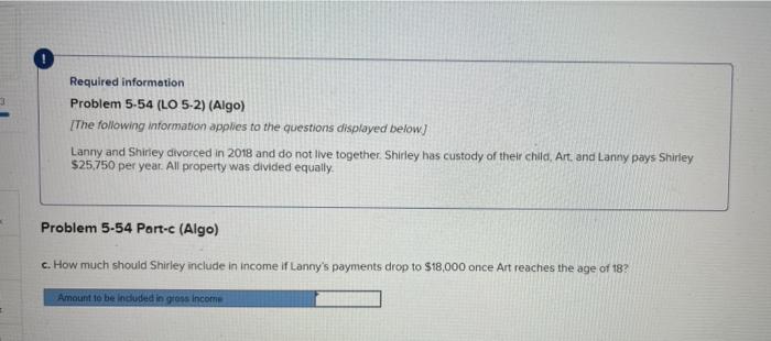 Solved Required information Problem 5-54 (LO 5-2) (Algo) | Chegg.com Solved Required information Problem 5-54 (LO 5-2) (Algo) | Chegg.com