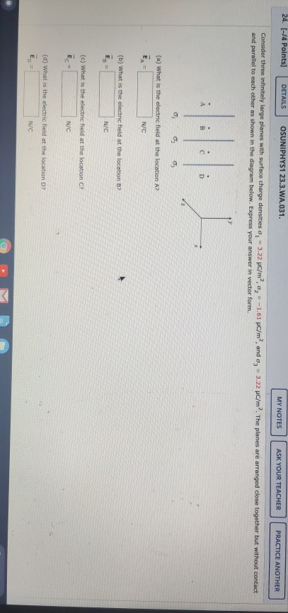 Solved 24. (-/4 Points) DETAILS OSUNIPHYS1 23.3.WA.031. MY | Chegg.com Solved 24. (-/4 Points) DETAILS OSUNIPHYS1 23.3.WA.031. MY | Chegg.com