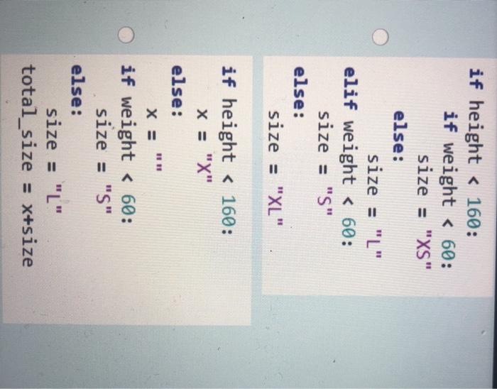 Solved Which Python Script Correctly Implements The Logic