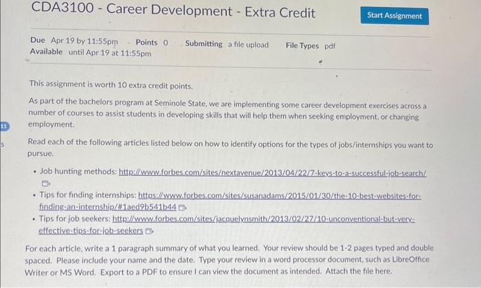 This assignment is worth 10 extra credit points. As | Chegg.com