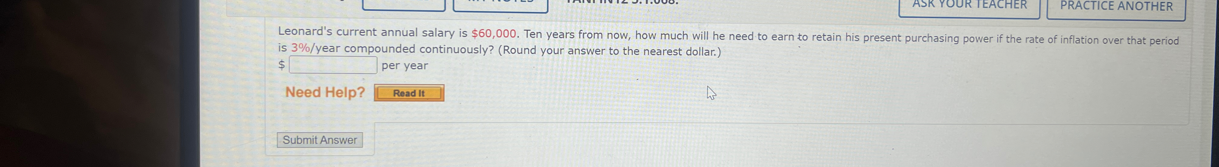 Solved ASK YOUR IEACHERLeonard's current annual salary is | Chegg.com