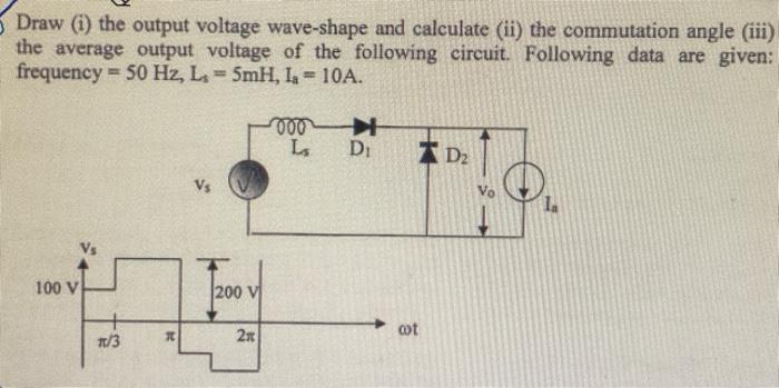 Solved Draw (i) the output voltage wave-shape and calculate | Chegg.com