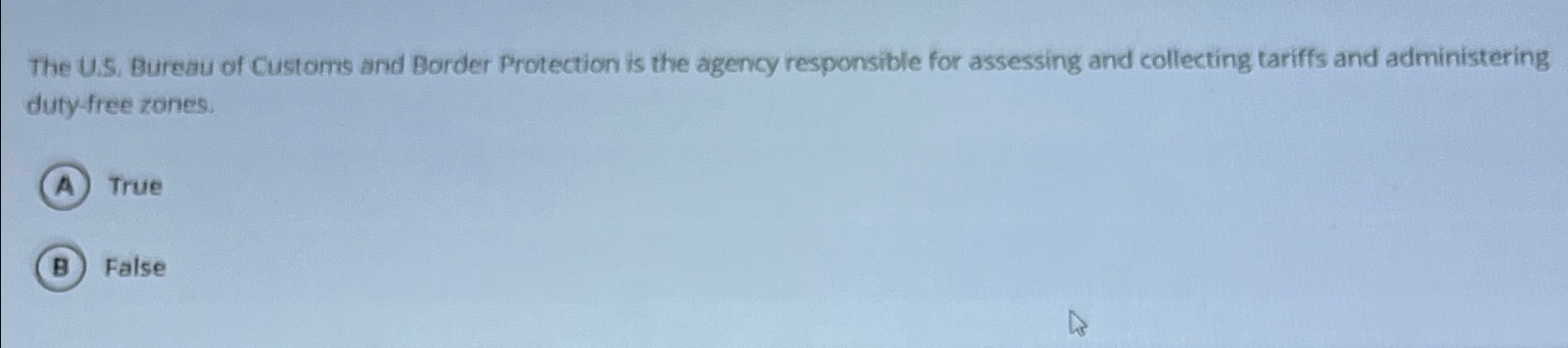 Solved The U.S. ﻿Bureau of Customs and Border Protection is | Chegg.com