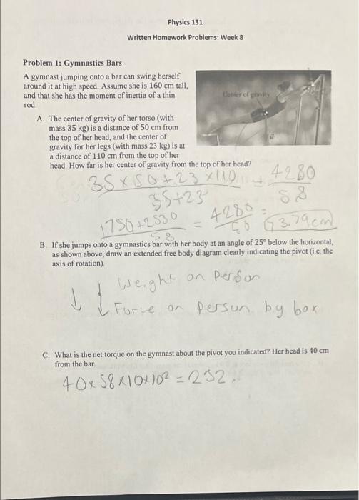 Solved Physics 131 Written Homework Problems: Week 8 Problem | Chegg.com