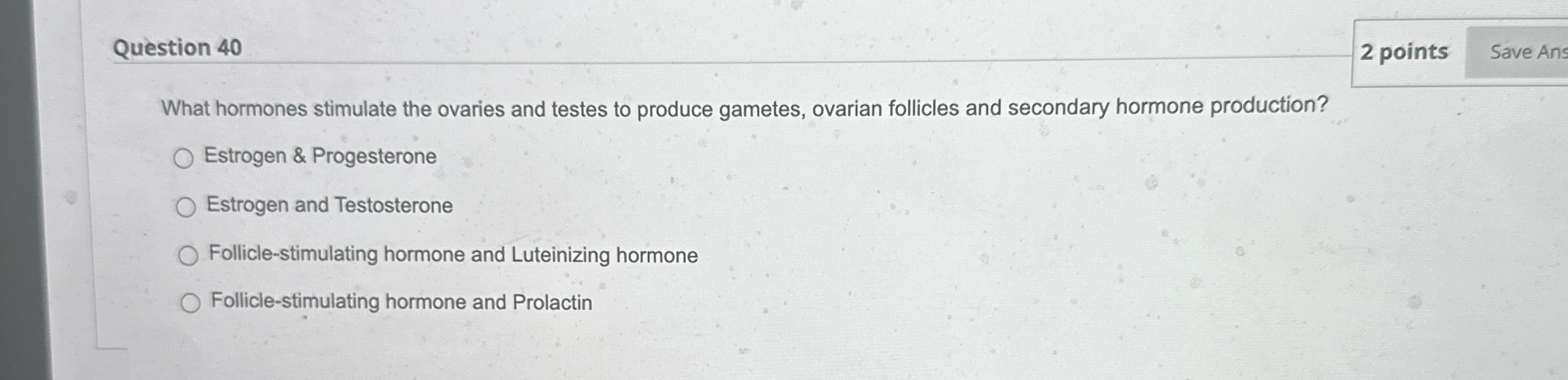 Solved Question 402 ﻿pointsWhat hormones stimulate the | Chegg.com