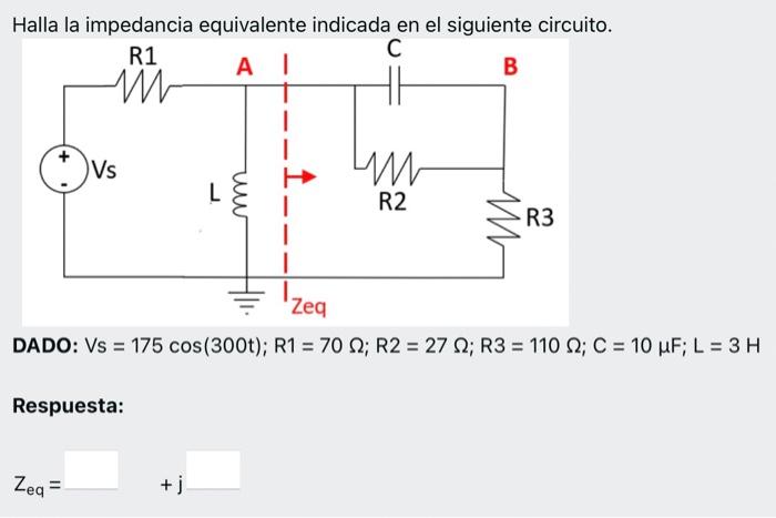 Solved Halla la impedancia equivalente indicada en el | Chegg.com