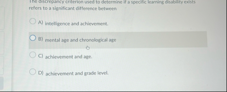 Solved The discrepancy criterion used to determine if a | Chegg.com