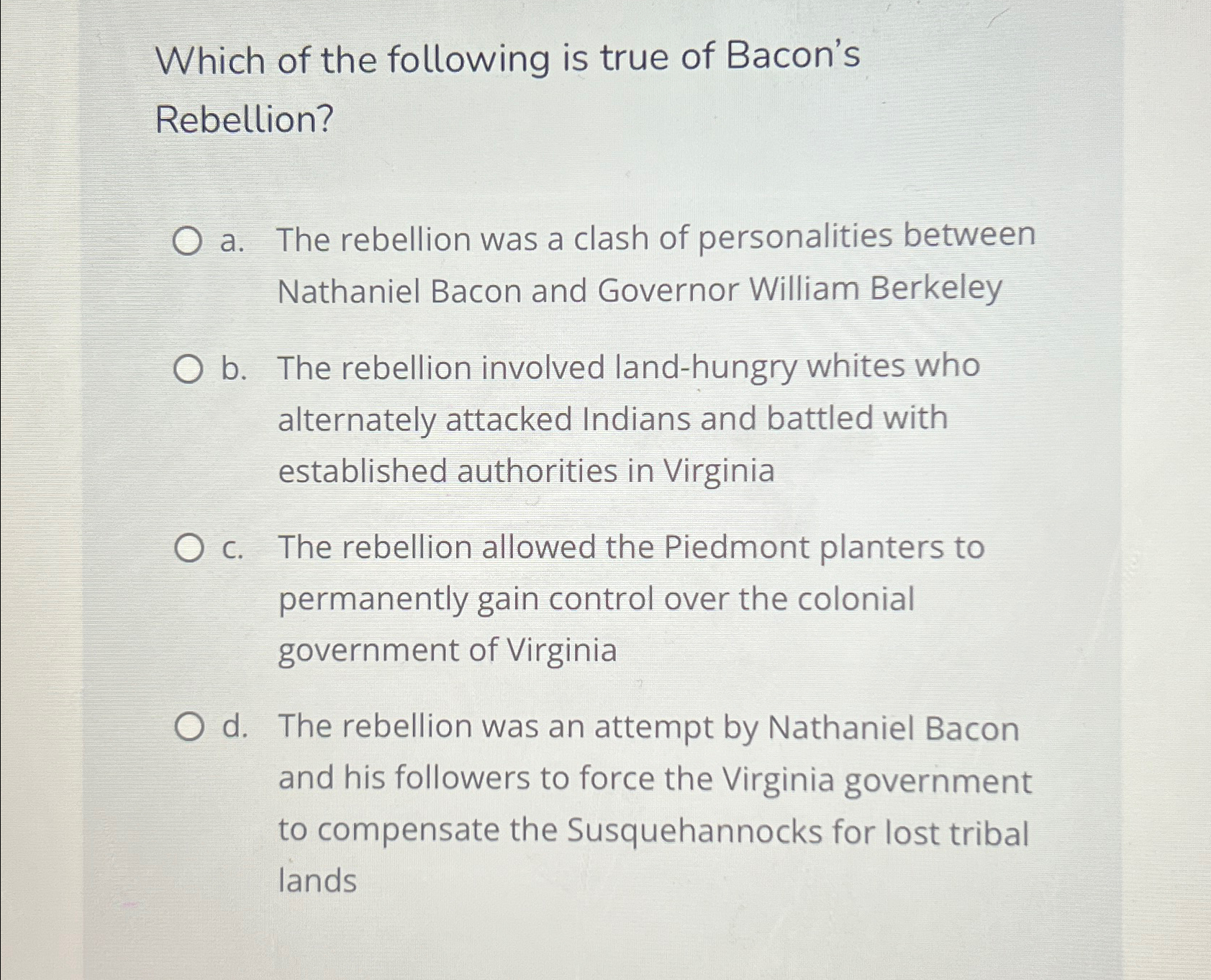 Solved Which of the following is true of Bacon's | Chegg.com