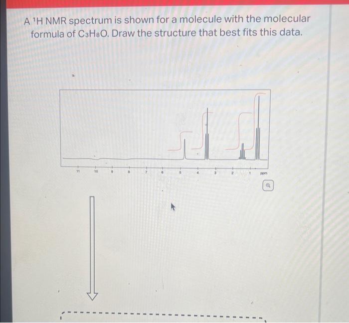 Solved A 'H NMR spectrum is shown for a molecule with the | Chegg.com