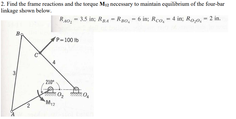 Solved Find the frame reactions and the torque M12 | Chegg.com