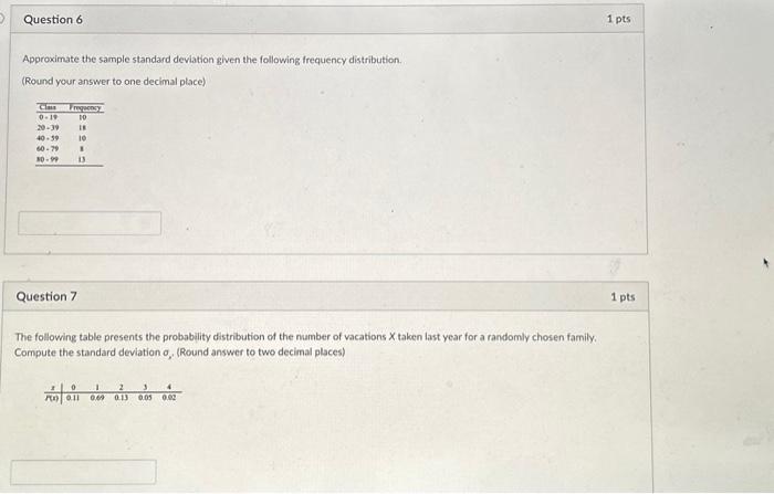 Solved Approximate the sample standard deviation given the | Chegg.com