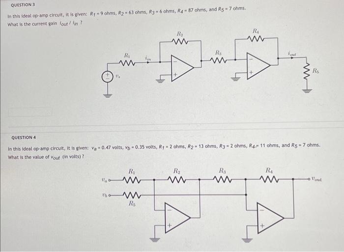 Solved In this ideal op-amp circuit, it is given: R1=9 ohms, | Chegg.com