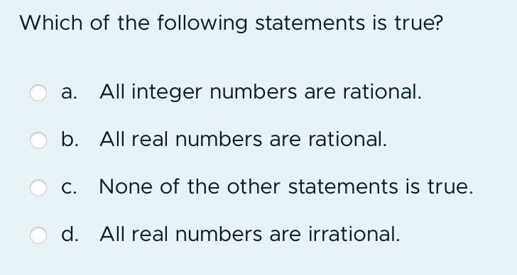 Solved Which of the following statements is true?a. ﻿All | Chegg.com