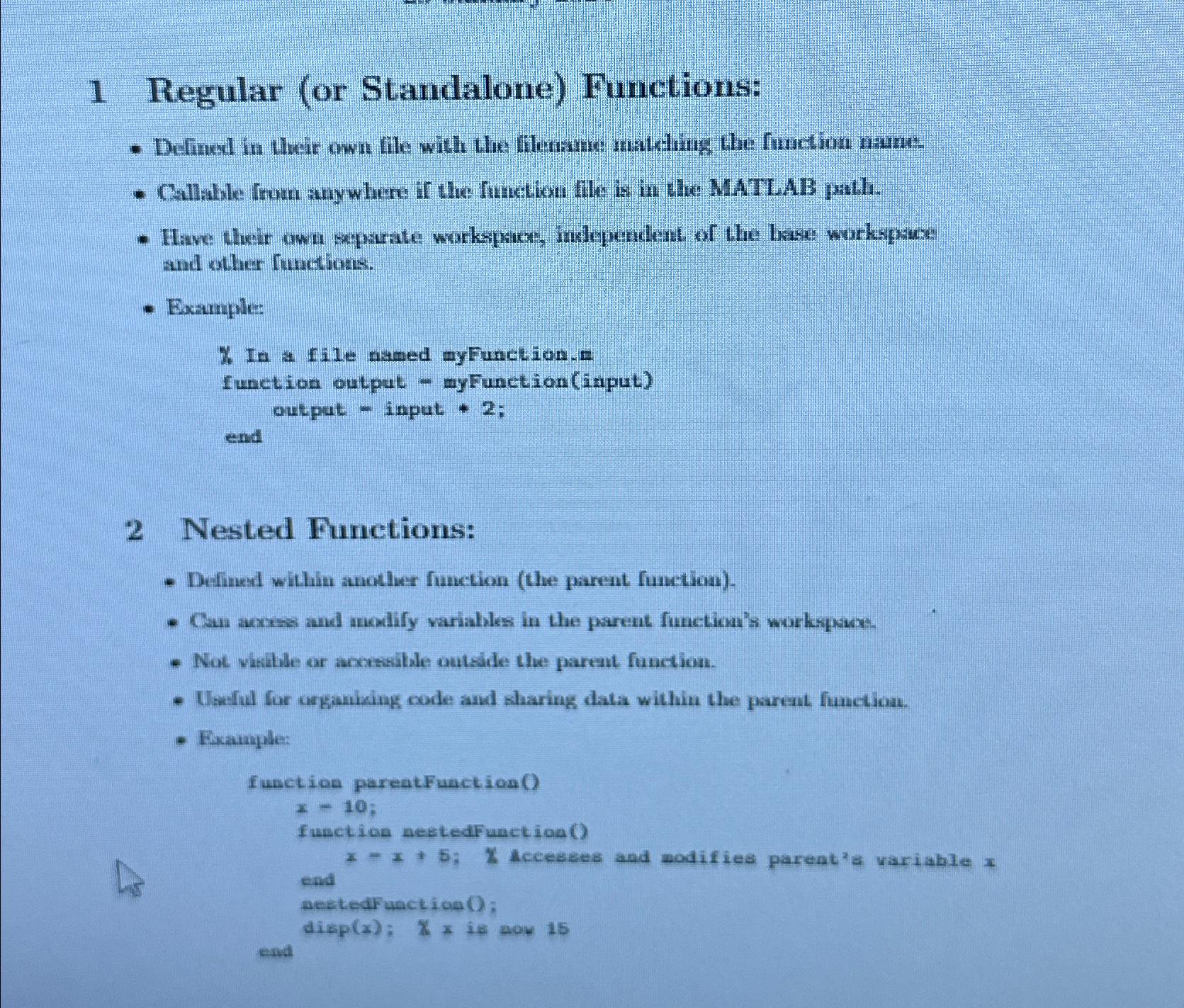 Solved 1 ﻿Regular (or Standalone) ﻿Functions:Defined in | Chegg.com