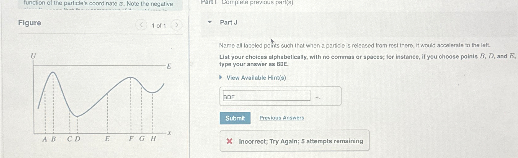 Solved function of the particle's coordinate x. ﻿Note the | Chegg.com
