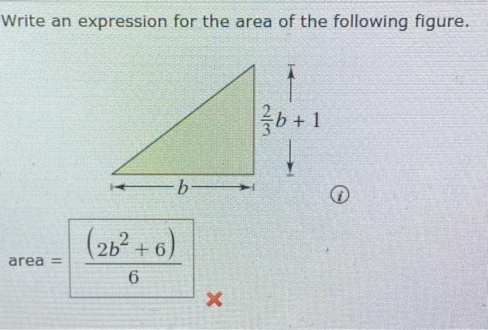 Solved Write an expression for the area of the following | Chegg.com