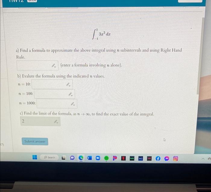 Solved Consider the integral ∫17(4x2+4x+2)dx (a) Find the | Chegg.com