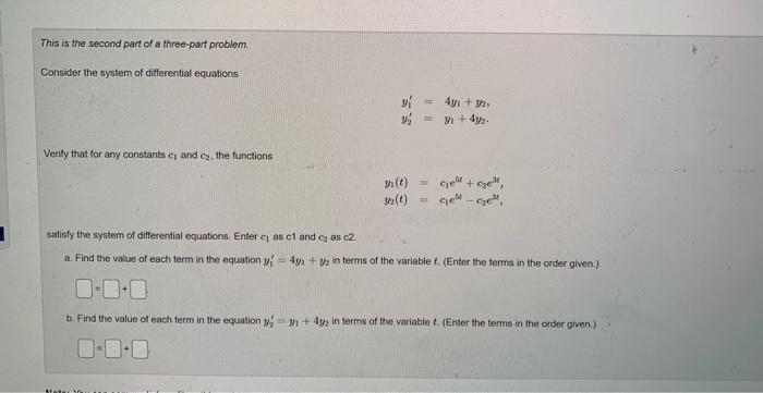 Solved This is the second pant of a three-part problem. | Chegg.com