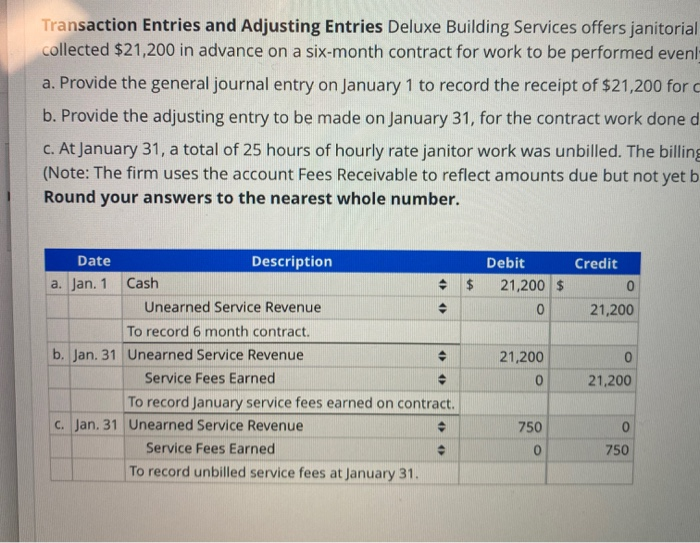Solved Transaction Entries and Adjusting Entries Deluxe | Chegg.com