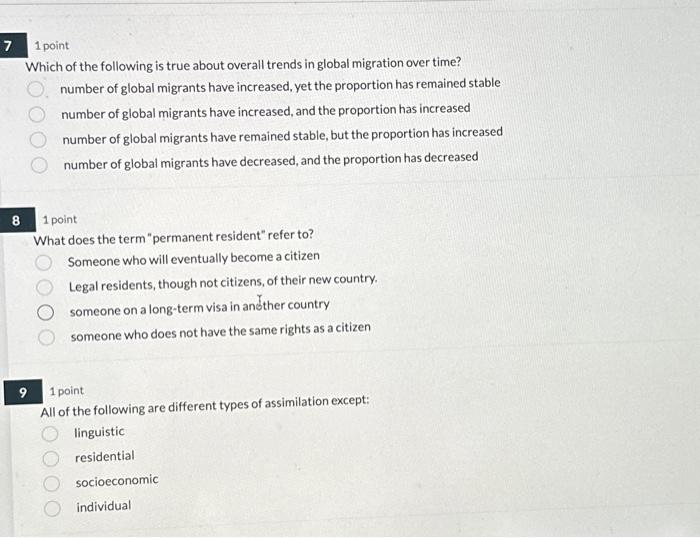 1 point Which of the following is true about overall | Chegg.com