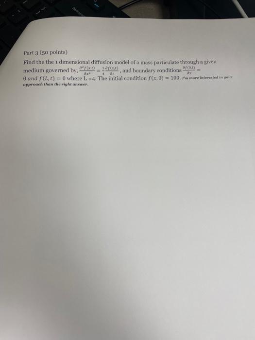 Solved Part 3 (50 points) Find the the 1 dimensional | Chegg.com