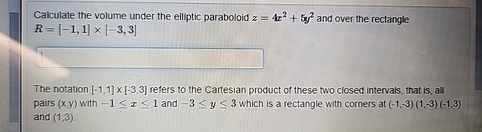 Solved Calculate the volume under the elliptic paraboloid | Chegg.com