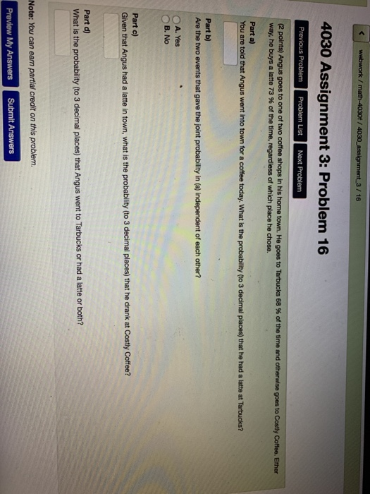 Solved webwork/math-4030 / 4030_assignment 3 / 16 4030 | Chegg.com