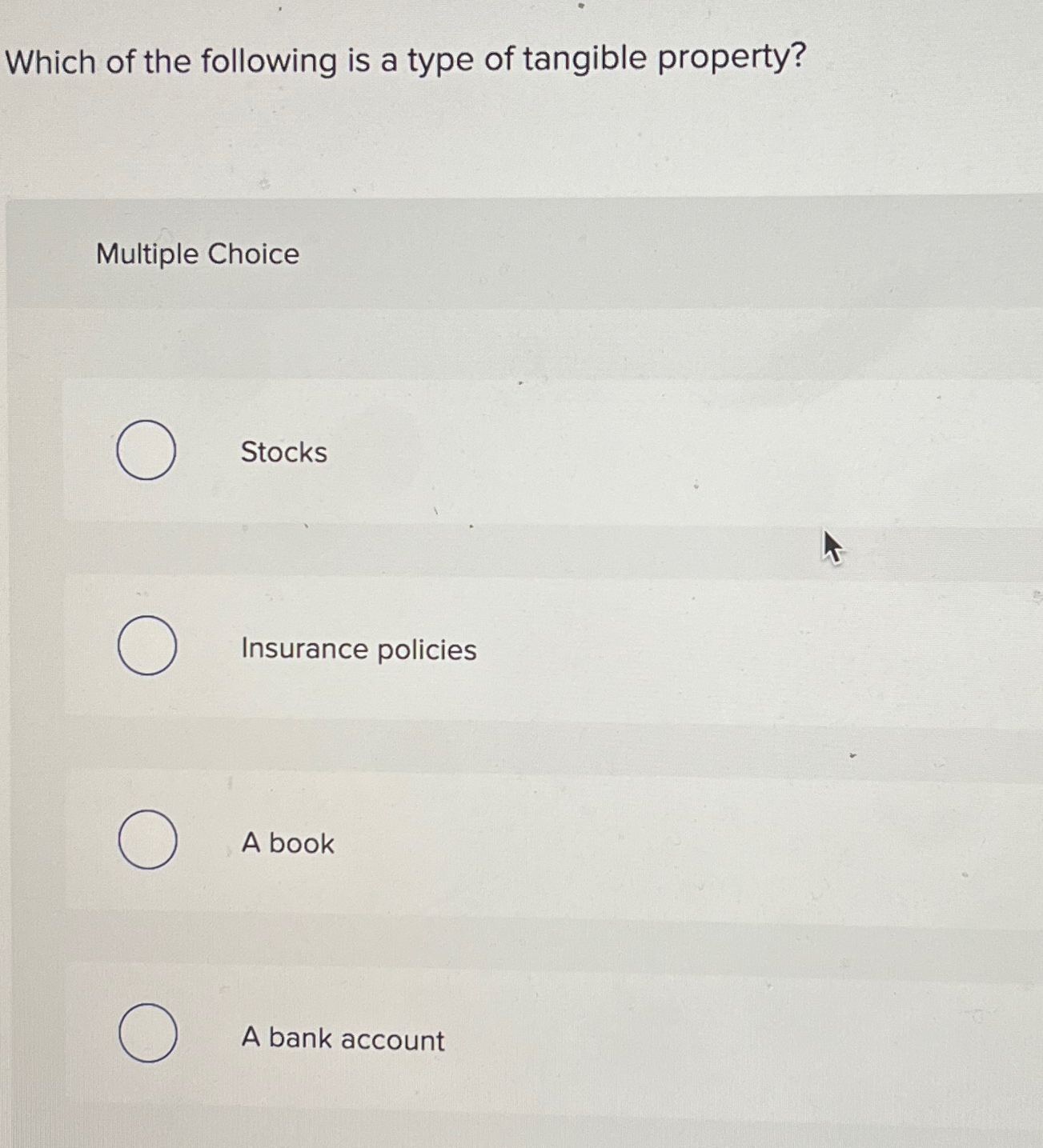 Solved Which of the following is a type of tangible | Chegg.com