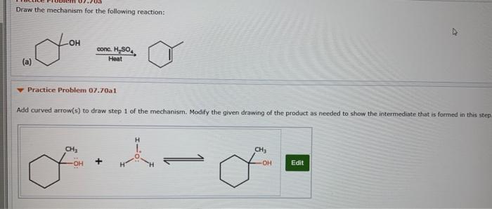 Solved Draw the mechanism for the following reaction: OH | Chegg.com