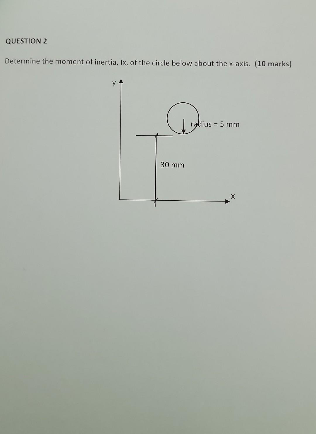 Solved QUESTION 2 Determine the moment of inertia, Ix, of | Chegg.com