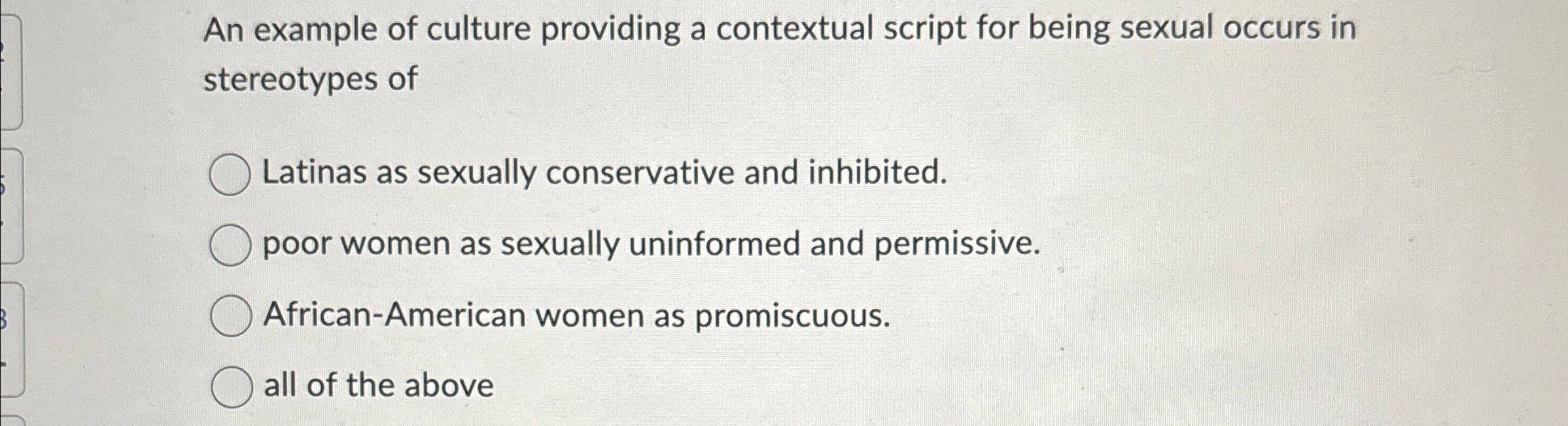 Solved An example of culture providing a contextual script | Chegg.com