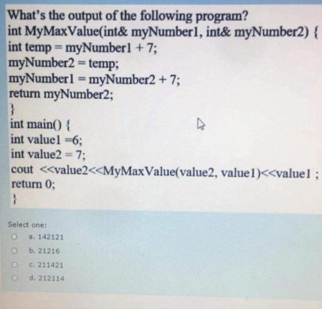 Solved What S The Output Of The Following Programint