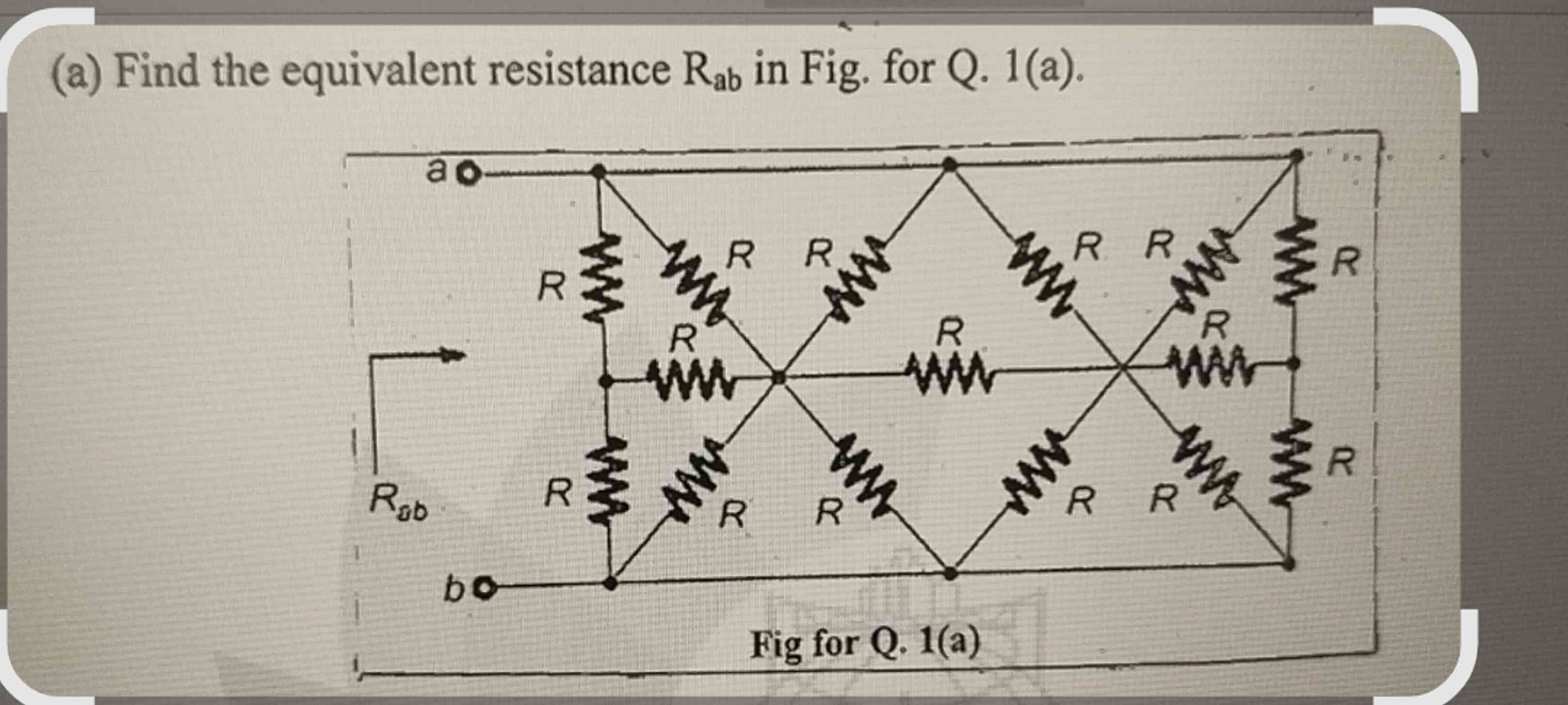Solved (a) ﻿Find the equivalent resistance Rab ﻿in Fig. for | Chegg.com