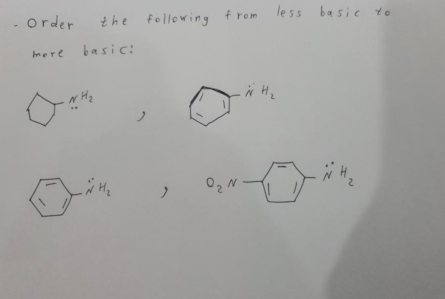 Solved less basic to -order the following from mere basic V | Chegg.com