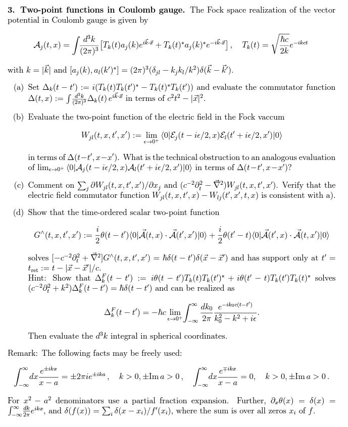 Solved Two Point Functions In Coulomb Gauge The Fock Space