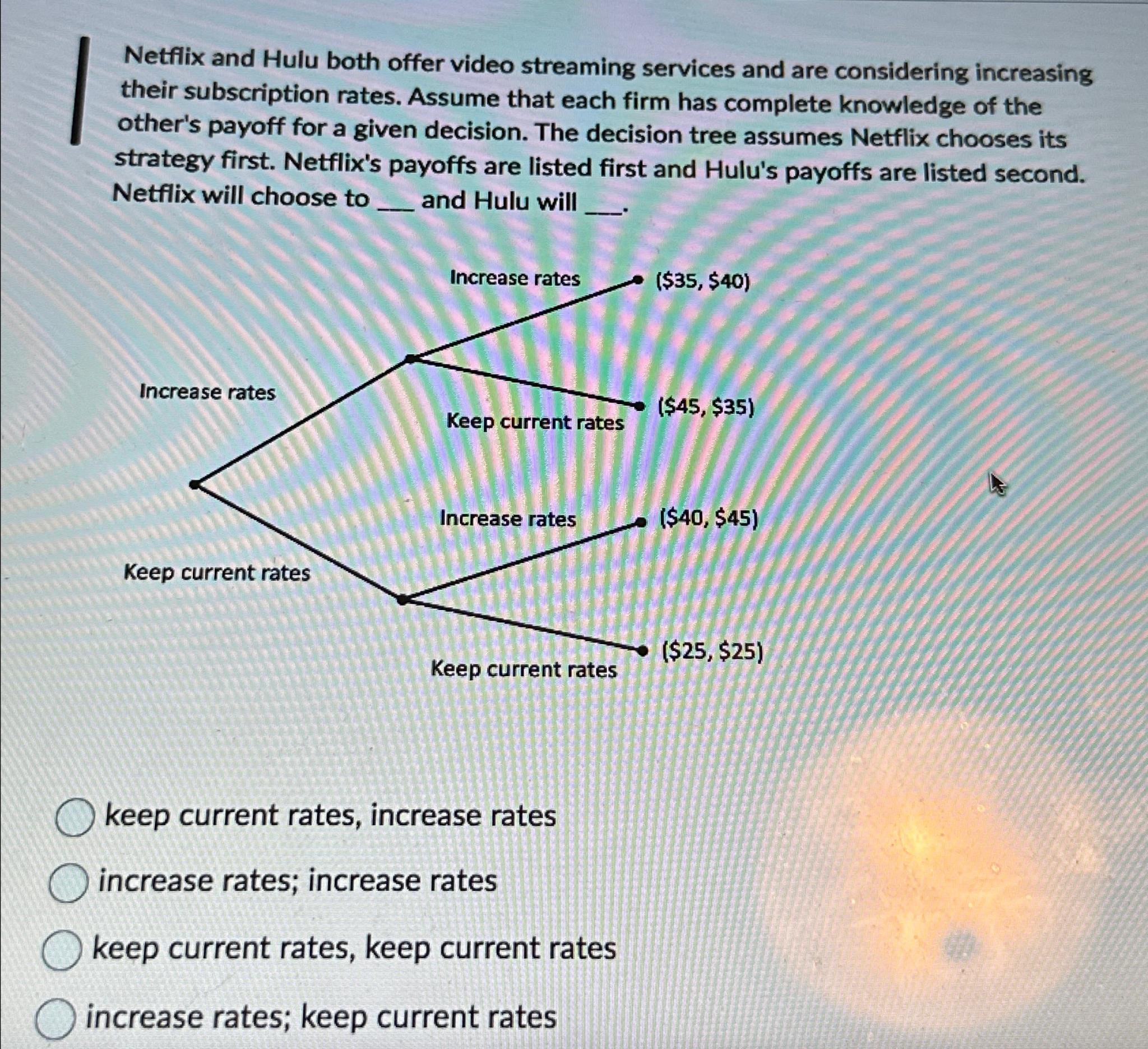 Solved Netflix and Hulu both offer video streaming services | Chegg.com