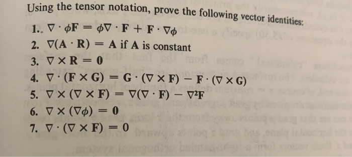 Solved This is for Vector Analysis, using Tensor notation. | Chegg.com