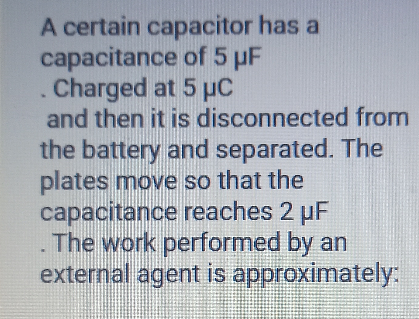 Solved A certain capacitor has a capacitance of 5μF ﻿Charged | Chegg.com