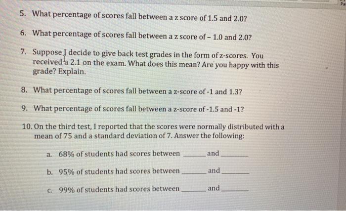 Solved Z Score practice. Complete the questions and submit. | Chegg.com