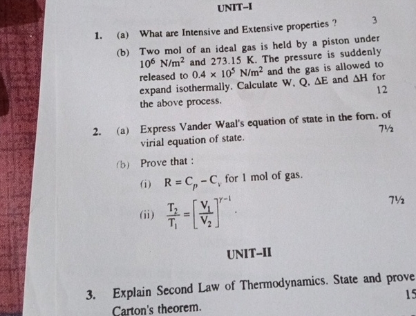 Solved 1.(a) ﻿What are Intensive and Extensive properties | Chegg.com