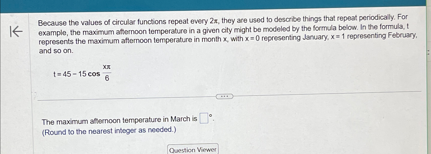 Solved Because the values of circular functions repeat every | Chegg.com