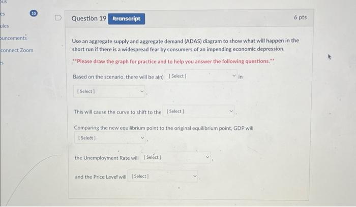 Solved Use an aggregate supply and aggregate demand (ADAS) | Chegg.com