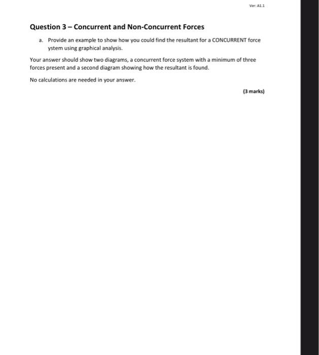 Solved Question 3-Concurrent and Non-Concurrent Forces a. | Chegg.com Solved Question 3-Concurrent and Non-Concurrent Forces a. | Chegg.com