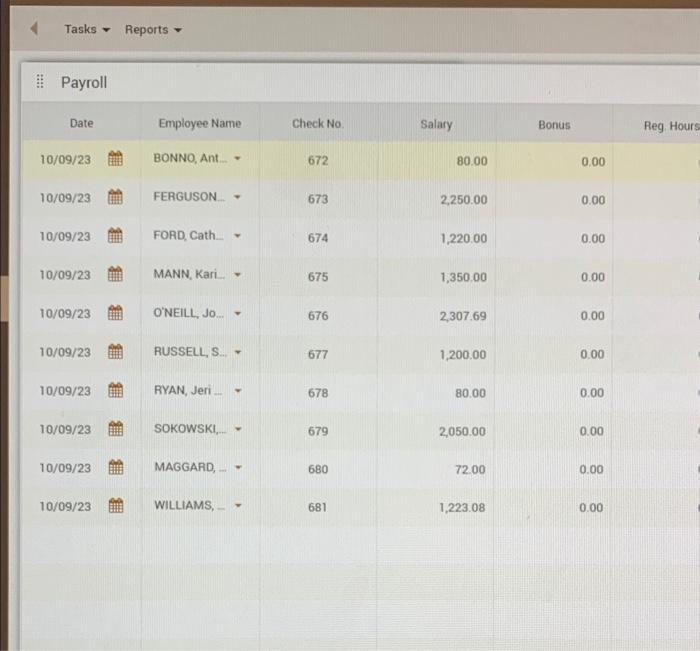 enter the Payroll transactions for October 9 | Chegg.com