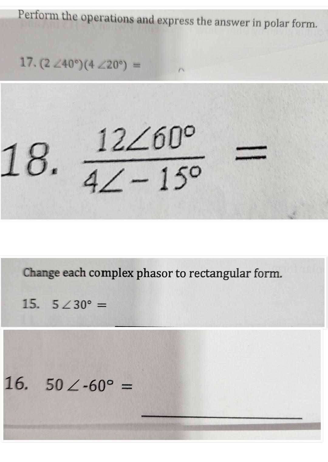 Solved Perform the operations and express the answer in | Chegg.com